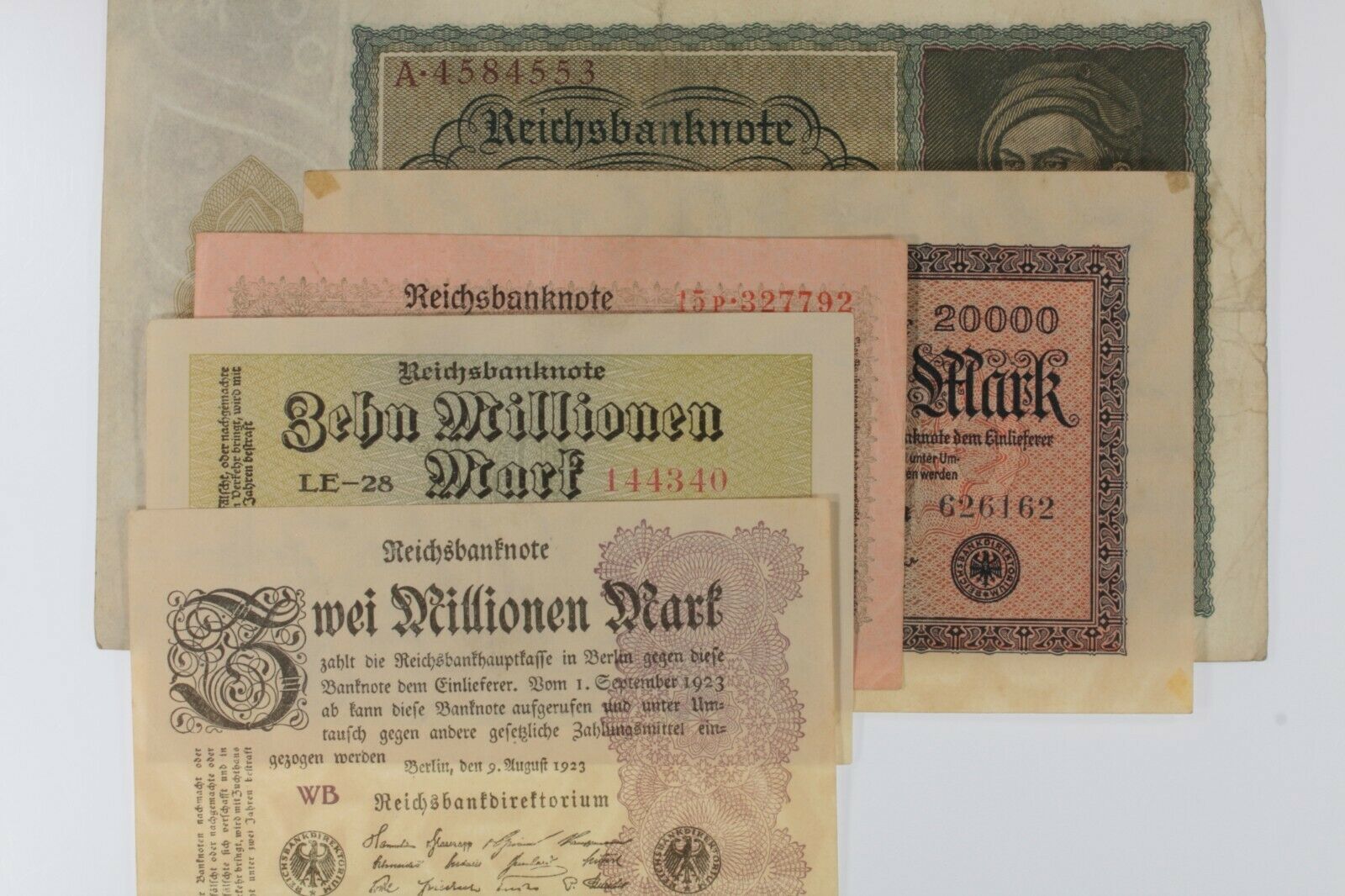 1922-1923 Germany 5-Notes Currency Set // Weimar Republic Treasury ...