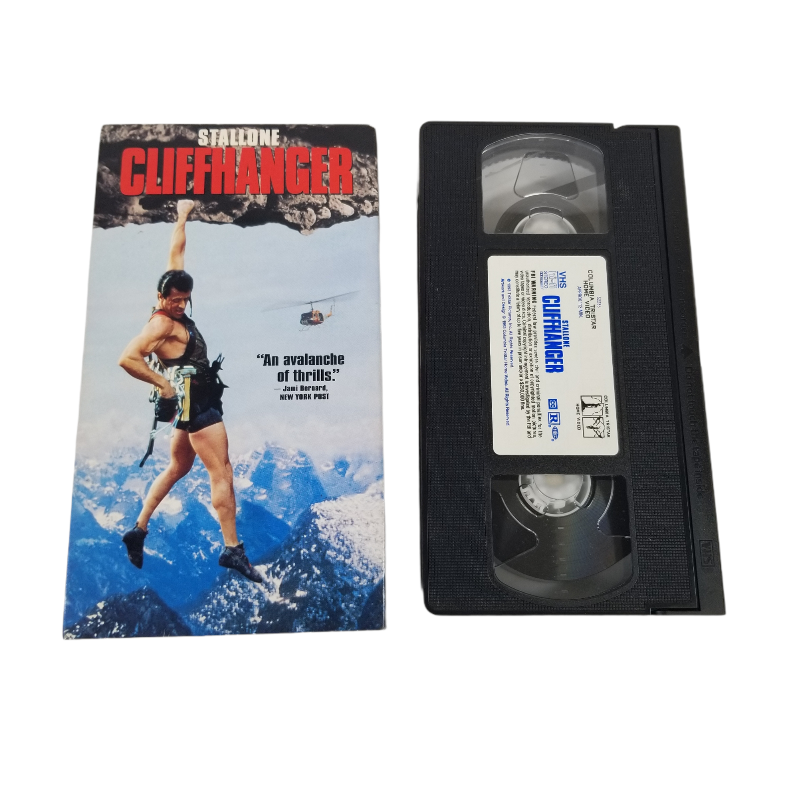 Cliffhanger VHS Climbing Heist Action Adventure Movie Sylvester ...