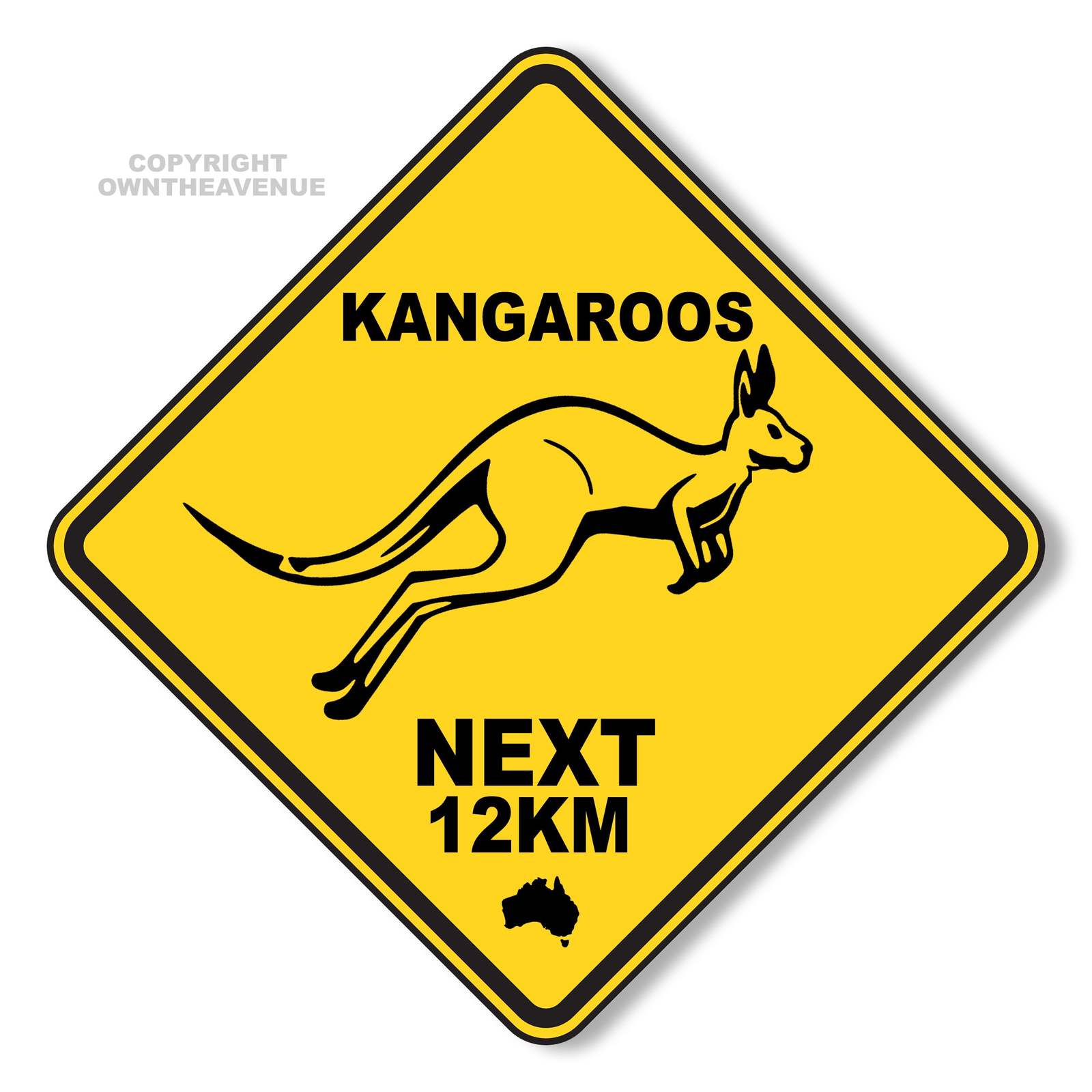 Car Road Sign Australia Kangaroo Next Plate Funny Joke Vinyl Sticker ...