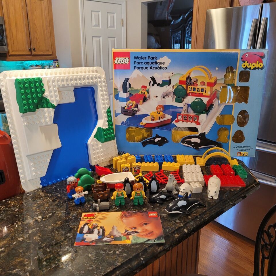 1996 Lego Duplo ARCTIC WATER PARK Zoo Vintage 2685 BOX BASEPLATE ...
