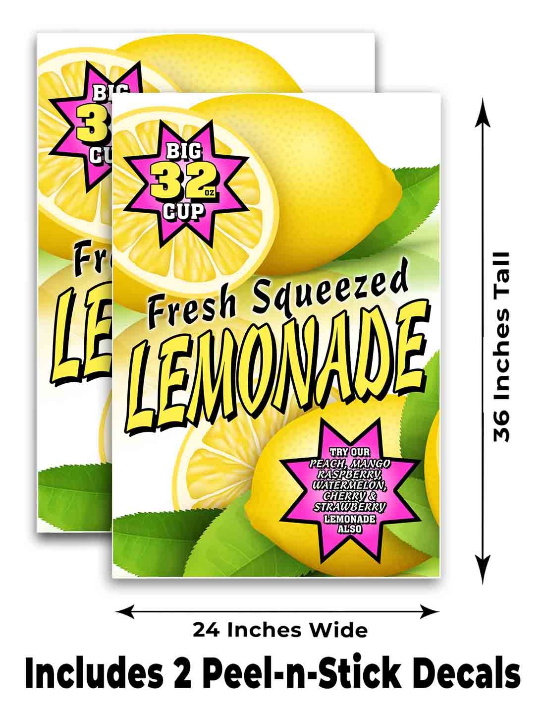 FRESH SQUEEZED LEMONADE Signicade 24x36 Aframe Sidewalk Decal Sign ...