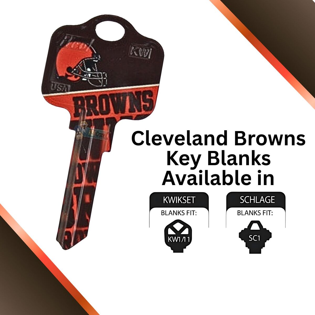 Cleveland Browns NFL Team Keys Available for Kwikset or Schlage Locks ...