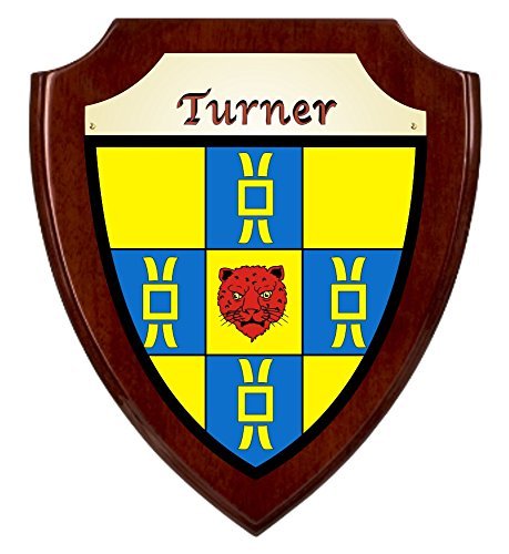 Turner Irish Coat of Arms Shield Plaque - Rosewood Finish - Plaques & Signs