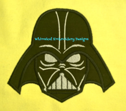 Darth Veder Star Wars Applique Machine Embroidery Design - Digital Art