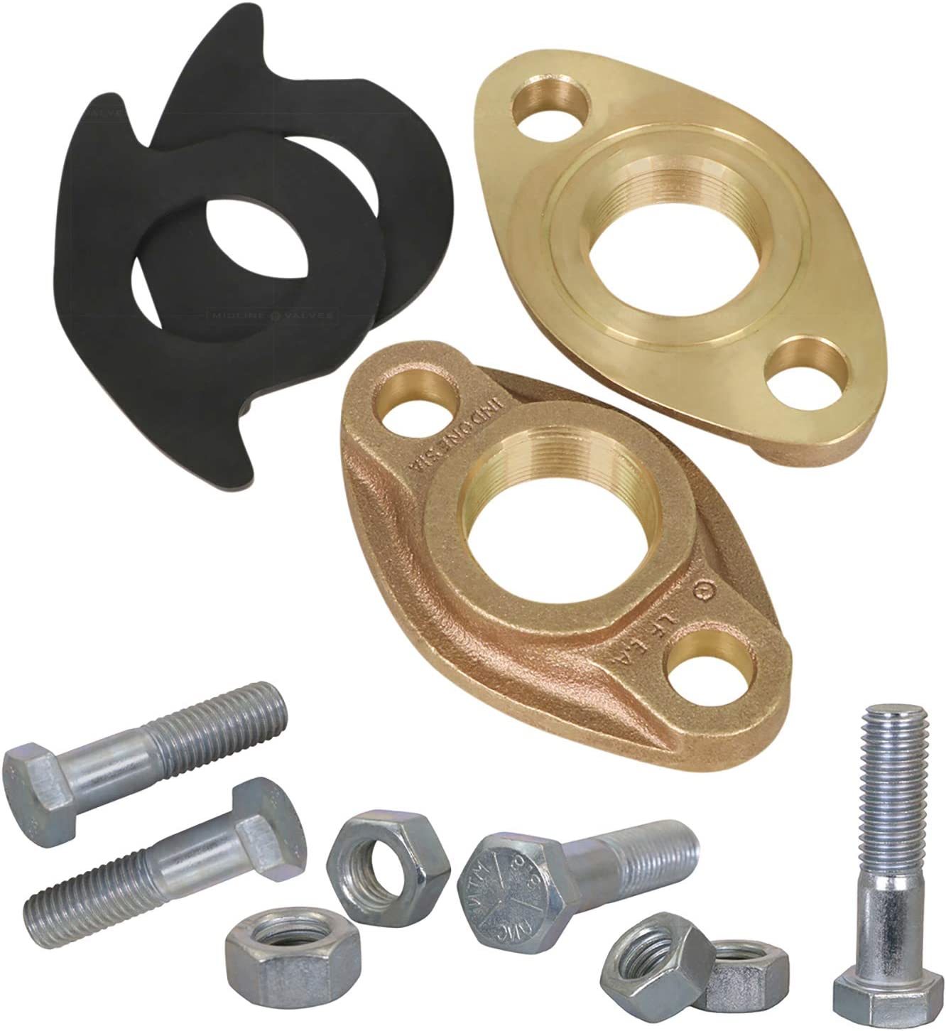 Midline Valve XNGU112L-OM Water Meter Hardware Kit Includes 2 Flanges ...