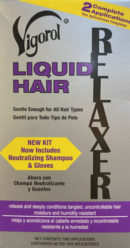 Vigorol Liquid Hair Relaxer Kit Includes Neutralizing Shampoo & Gloves ...