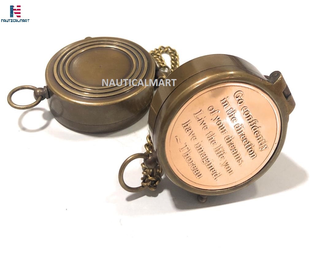 Thoreau's Go Confidently Quote Engraved Compass Inspirational Quotes ...