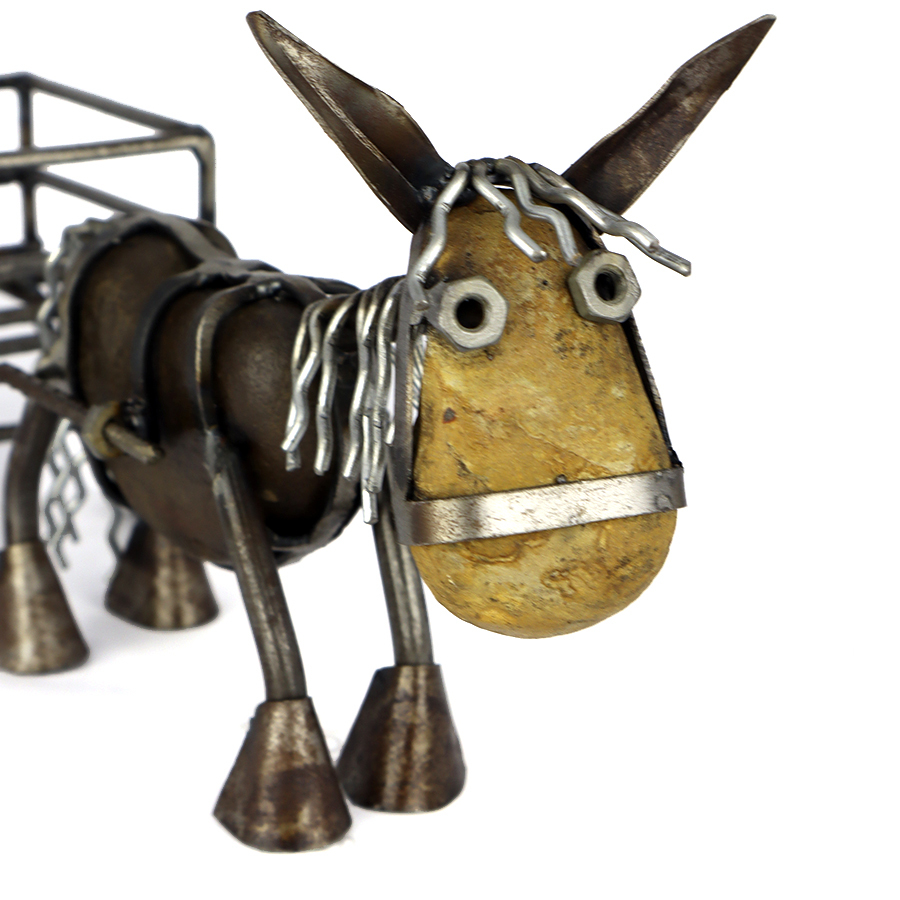 Decorative Donkey with Cart - Recycled Materials - Other