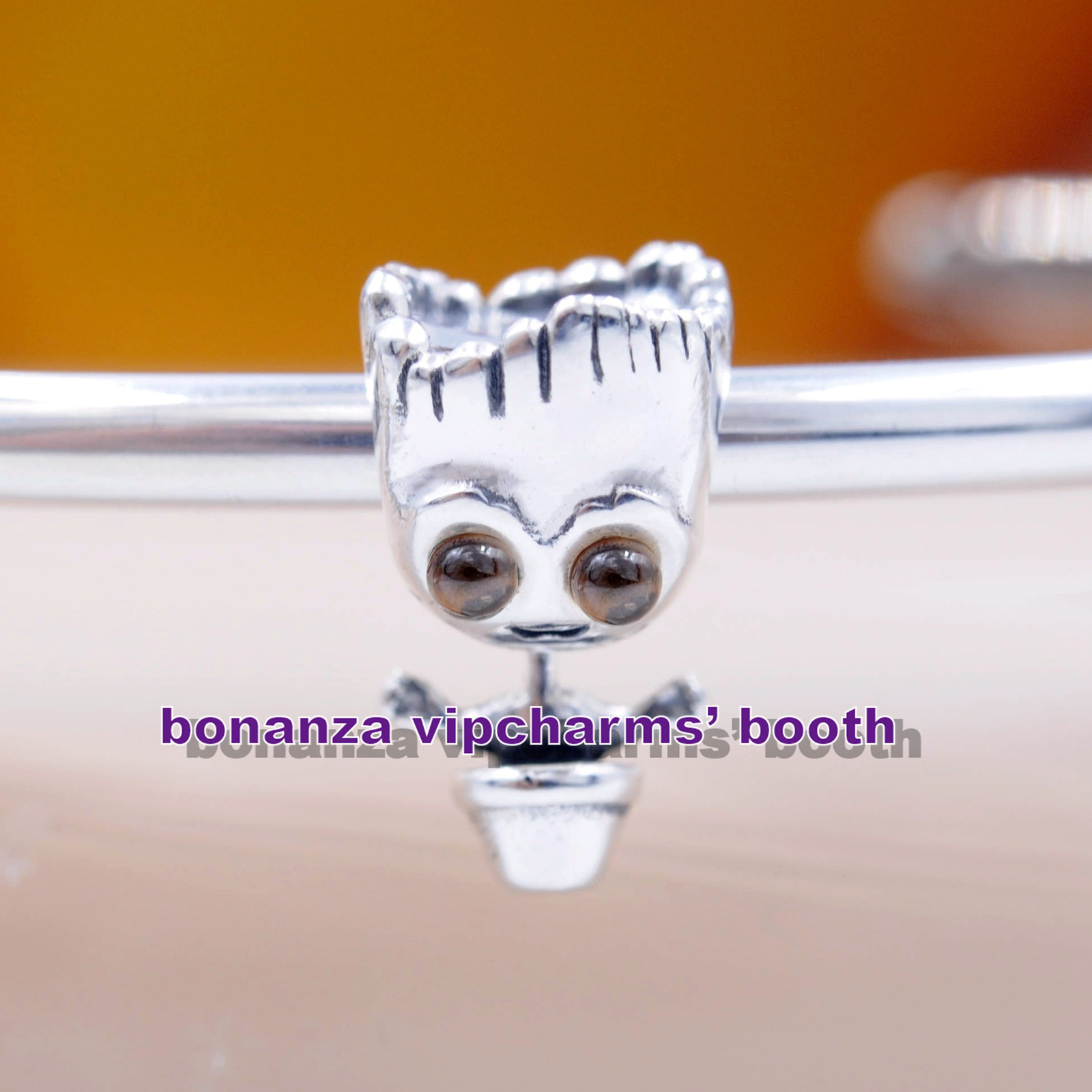 925 Sterling Silver Marvel Guardians of the Galaxy Dancing Groot Charm - Charms & Pendants