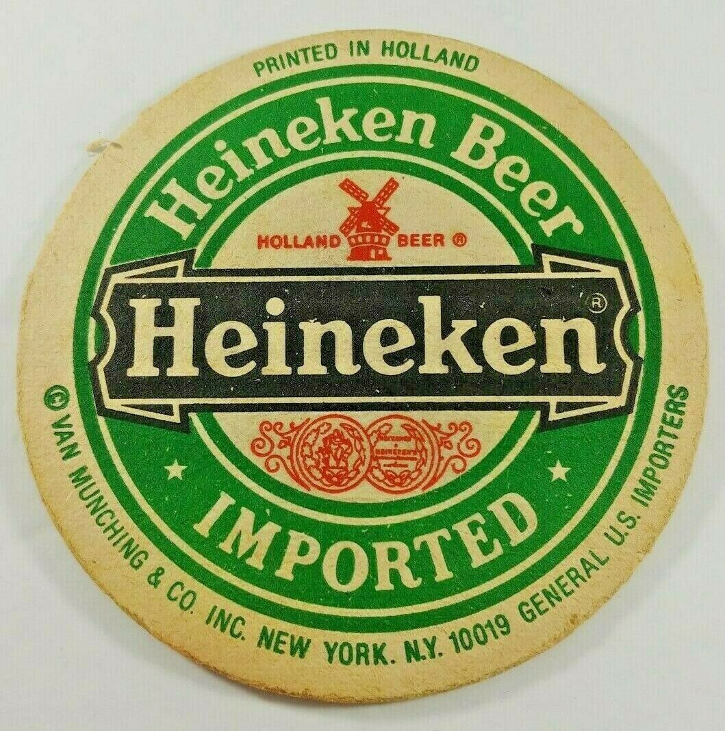 Heineken Beer Vintage Paper / Fiber Beer Coasters Printed In Holland ...