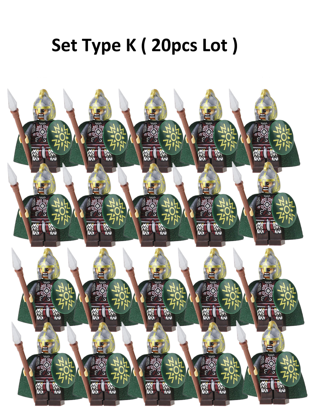 220pcs LOTR Rohan Royal Guards Battalion Infantry Army Collectible ...