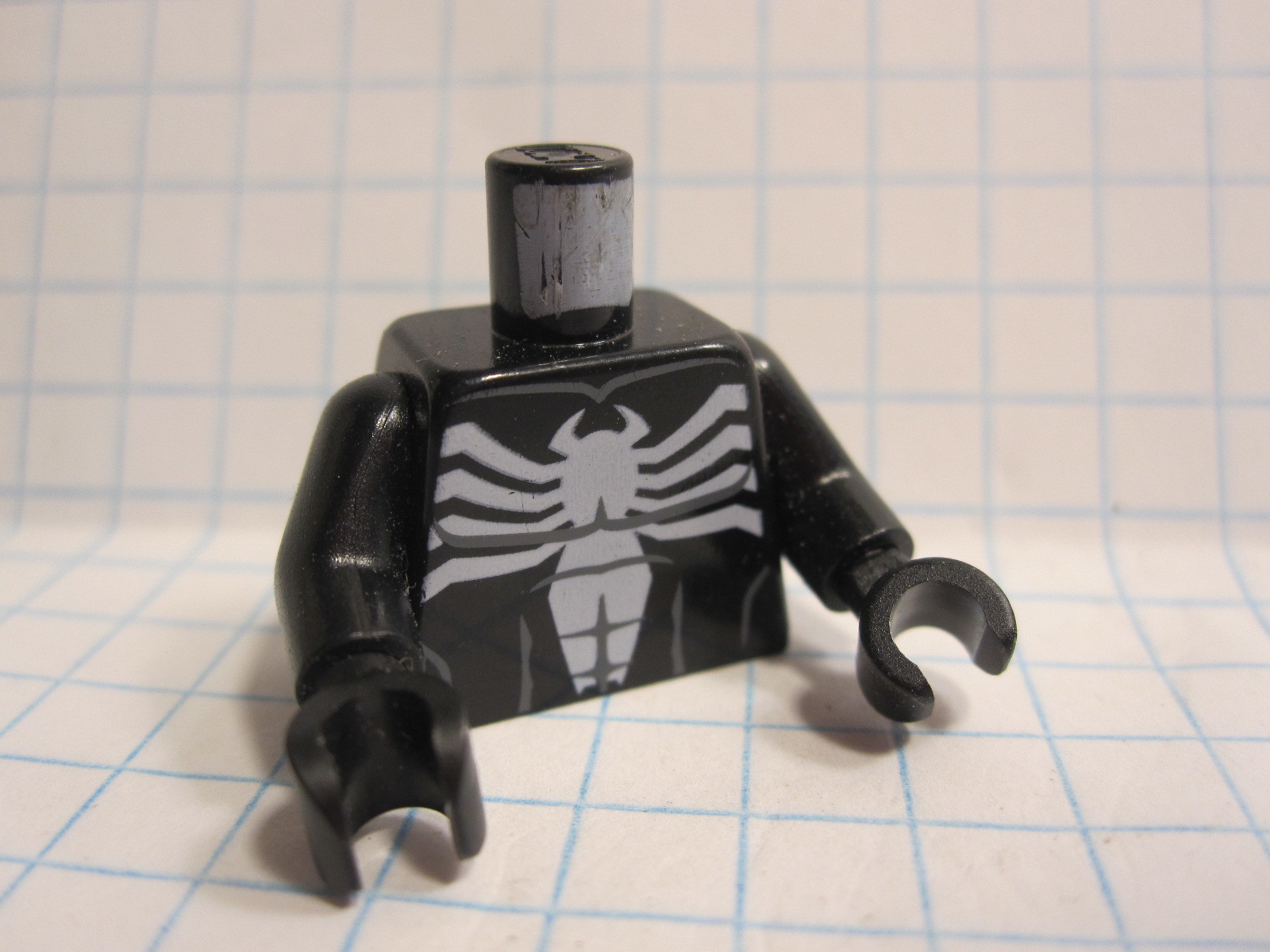 Lego part #973pb1622c01: Spider-Man Black Suit Torso w/ Muscles, Spider ...