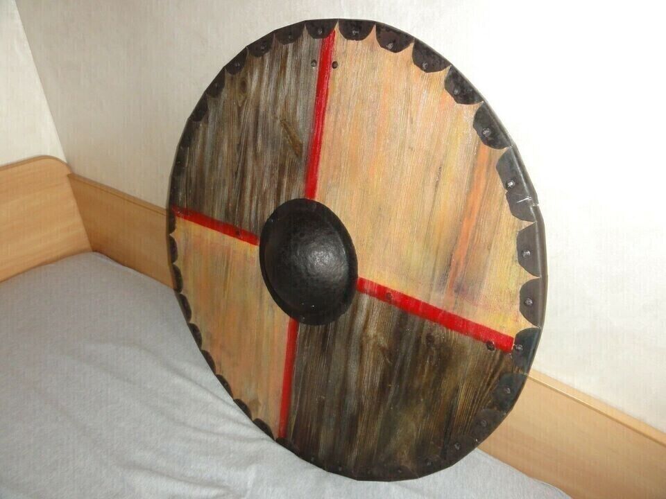 Viking Shield Medieval Battle-Ready Shield Wooden Shield 24" inch ...