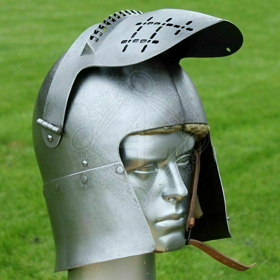 Medieval Tournament Bascinet Helmet Made From Solid Steel 14 Gauge ...