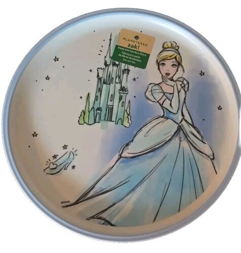 Zak Designs ~ Four (4) Melamine ~ Disney CINDERELLA ~ 8" BLUE Edge ...