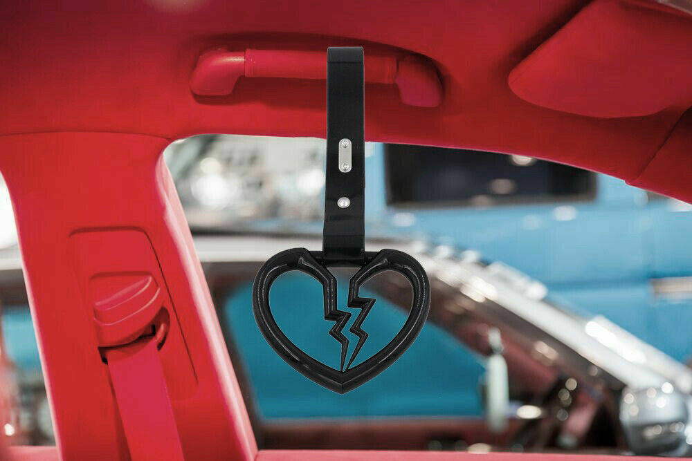 BROKEN HEART BLACK JDM TSURIKAWA RING SUBWAY TRAIN BUS HANDLE STRAP ...