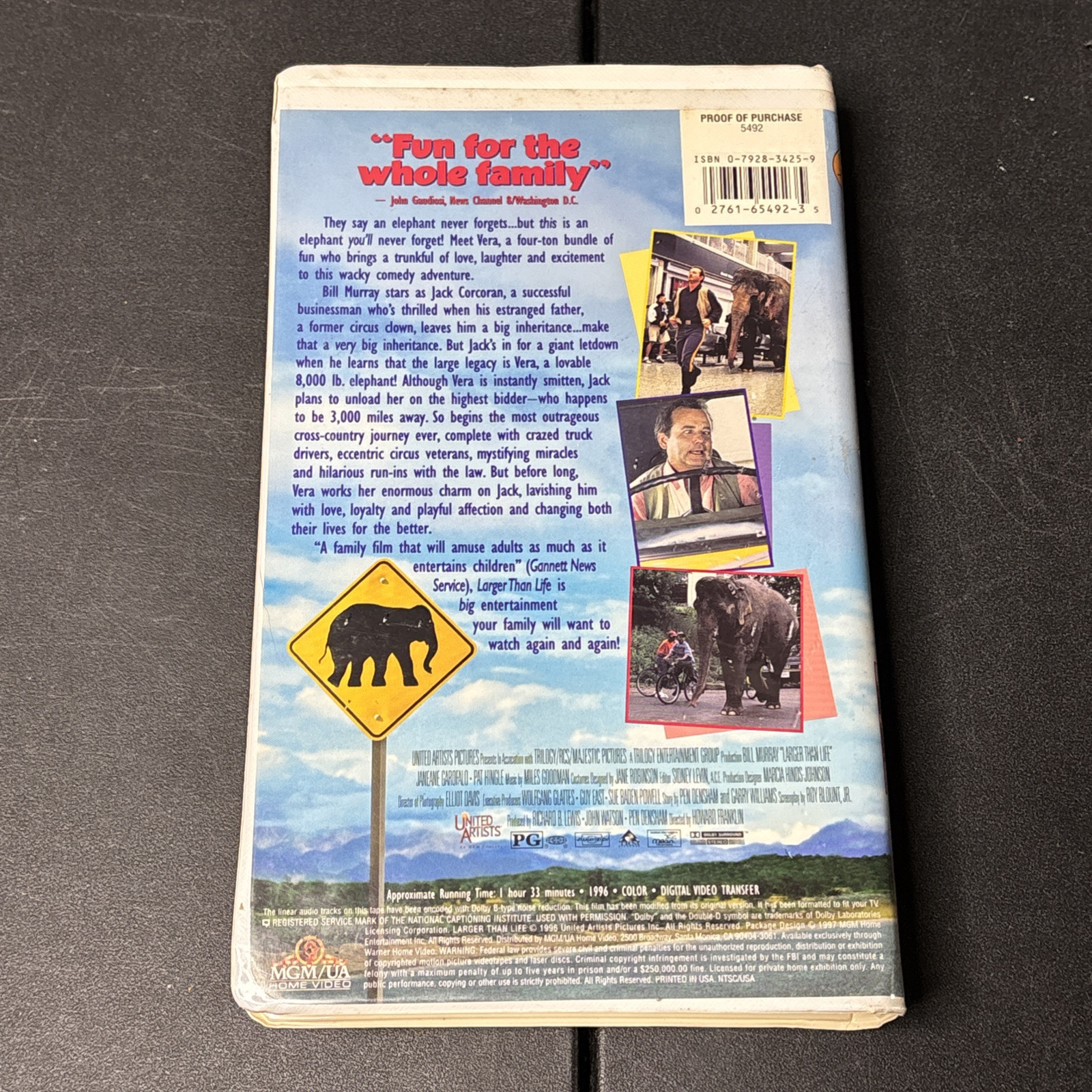 Larger Than Life VHS, 1997, Clamshell Family Treasures Bill Murray ...