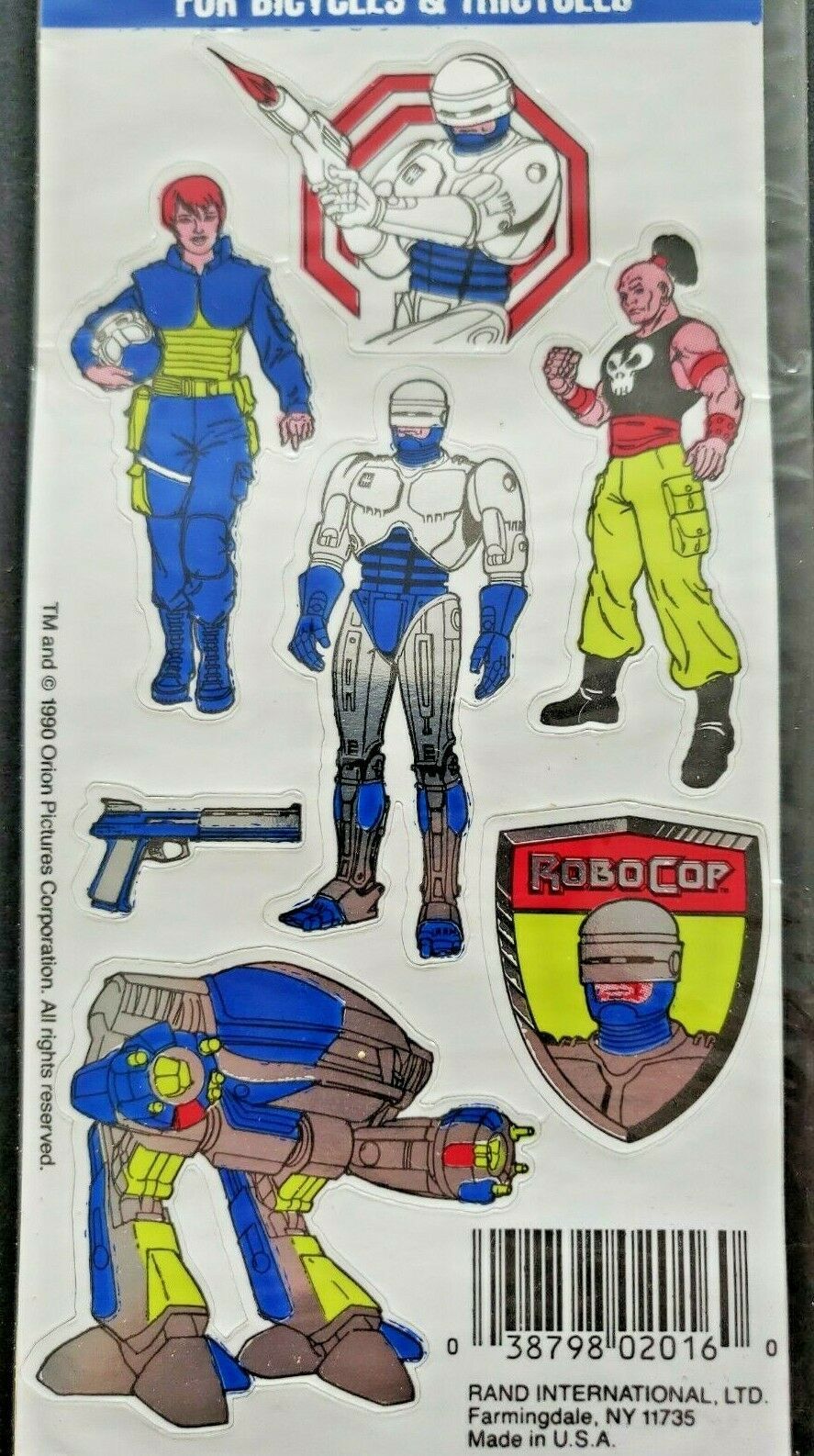 Vintage 1990 Rand RoboCop Stickers Sealed Package of 8 Foil Decals NOS ...