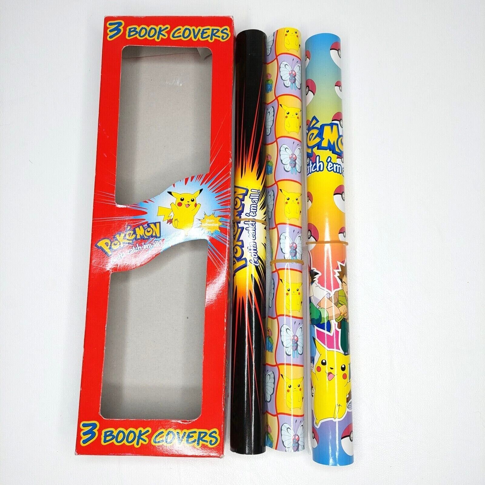 Pokemon Book Covers Gotta catch 'em all! 3 Cool Designs 13" x 27 ...