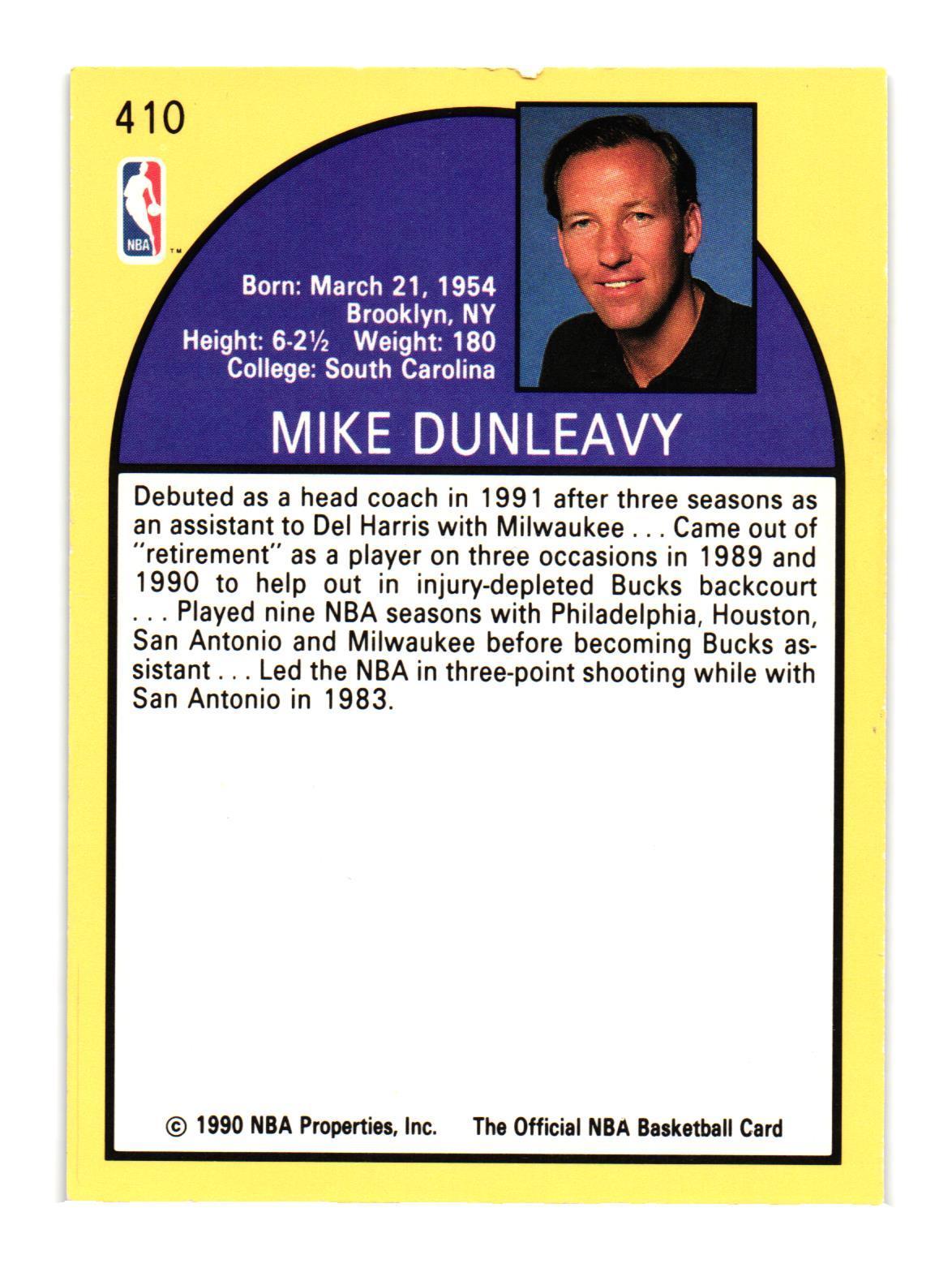 1990-91 Hoops #410 Mike Dunleavy Los Angeles Lakers - Trading Card Singles