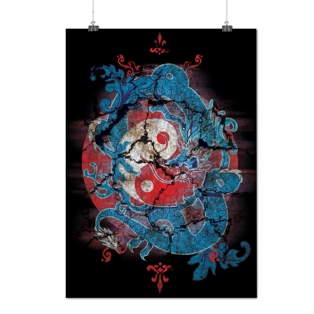 Mystic Fantasy Yin Yang Male Female Matte/Glossy Poster A0 A1 A2 A3 A4 ...