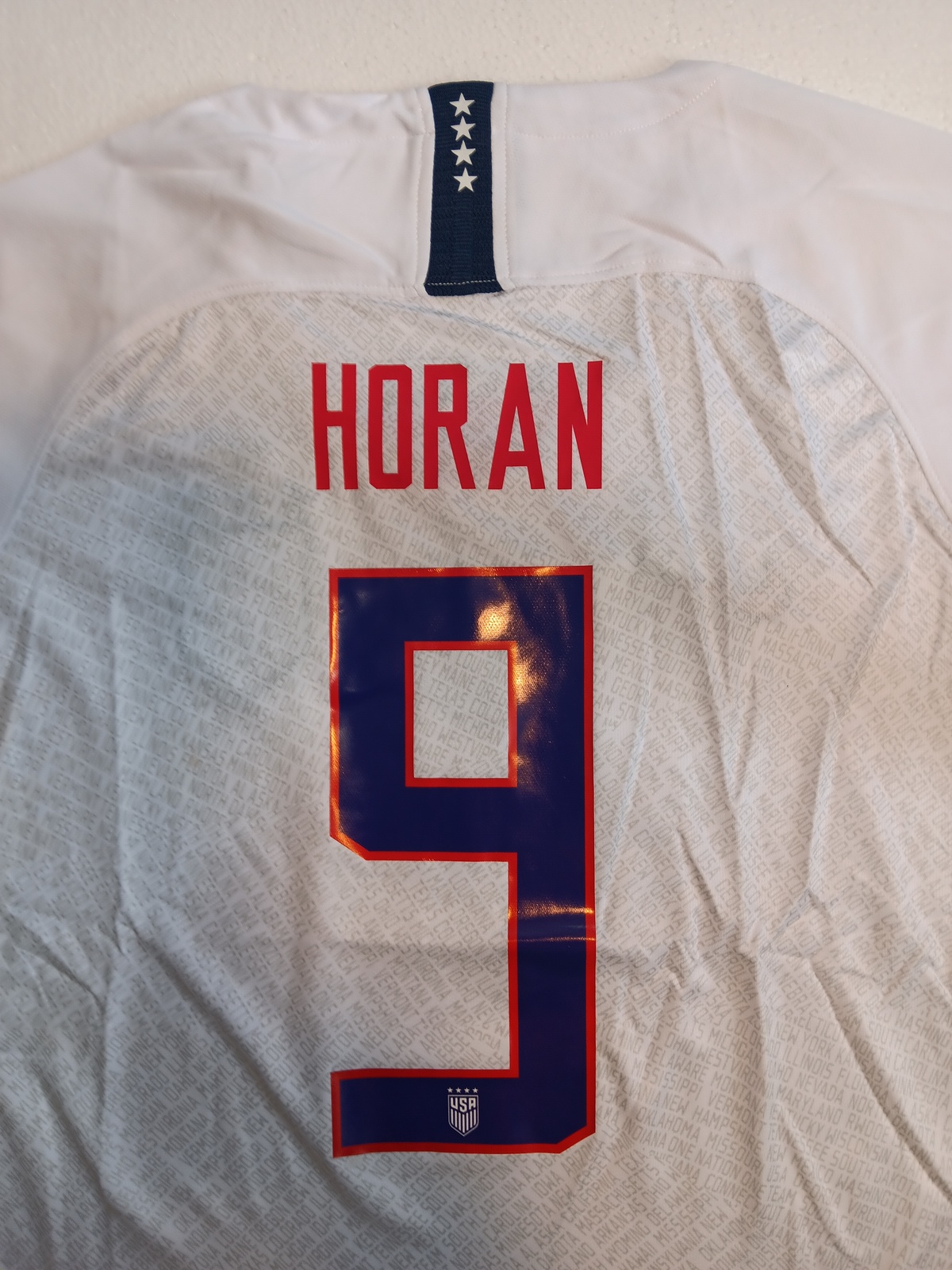 Lindsey Horan USA USWNT 2019 World Cup 4 Star Home Womens Soccer Jersey ...