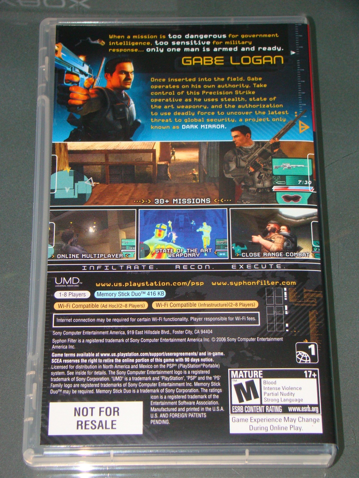 Sony PSP UMD Game - syphon filter - DARK MIRROR (Complete with ...