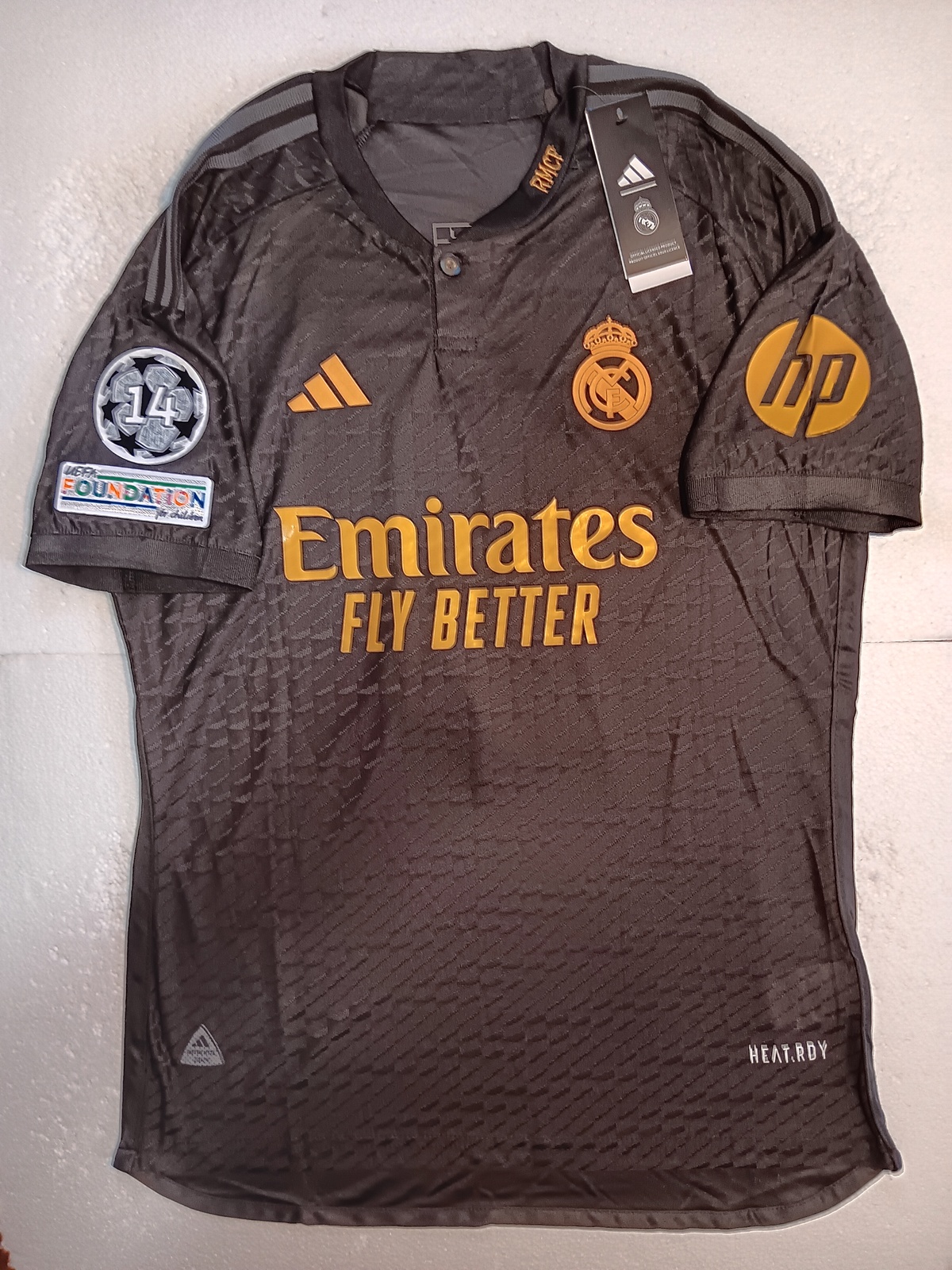 Luka Modric Real Madrid UCL Match Slim Black Third 3rd Soccer Jersey ...
