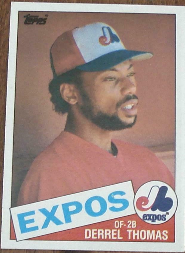 Derrel Thomas, Expos, 1985 #448 Topps Baseball Card GDC - GREAT CARD ...
