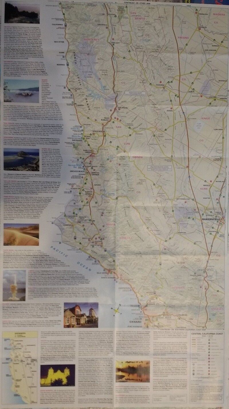 Central California Coast Laminated Wall Map (GG) - Maps & Atlases