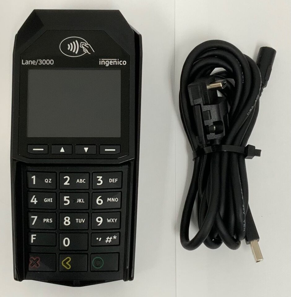 Ingenico Lane/3000 Credit Card Reader Terminal Tap To Pay Black With ...