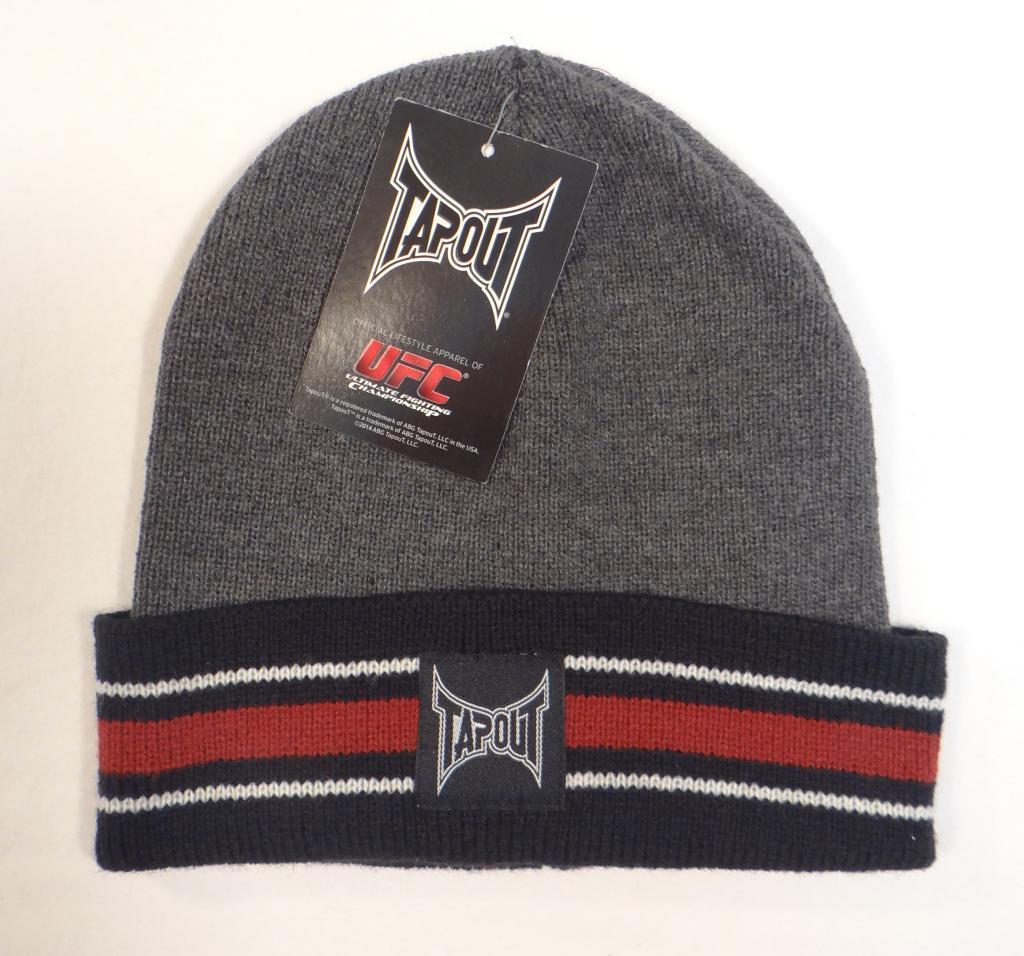 Tapout Signature Gray Knit Cuff Beanie Skull Cap Adult One Size NWT ...