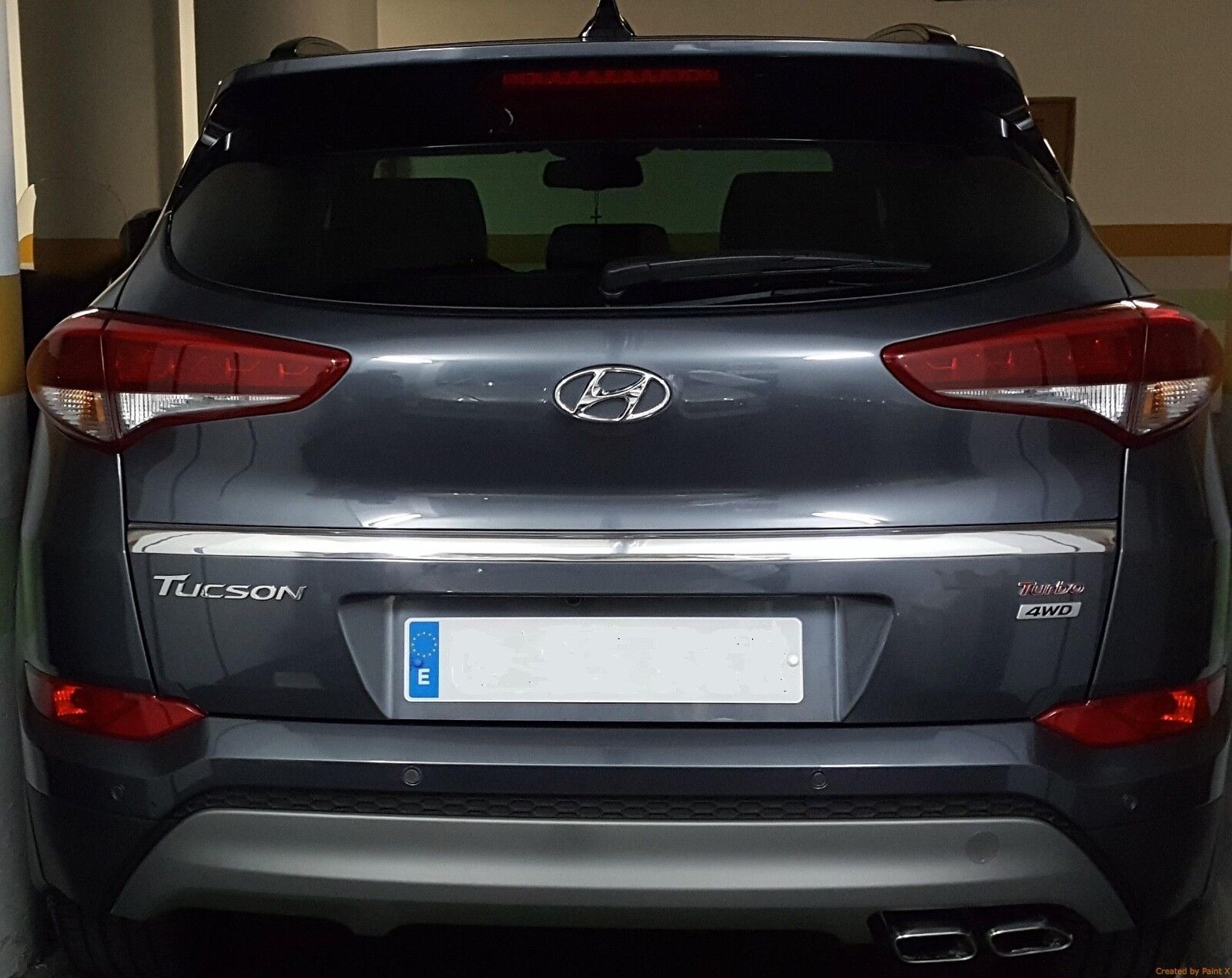 Hyundai TUCSON TLE Chrome Molding Rear Bar Chrome Bar 3M Tailgate- show ...