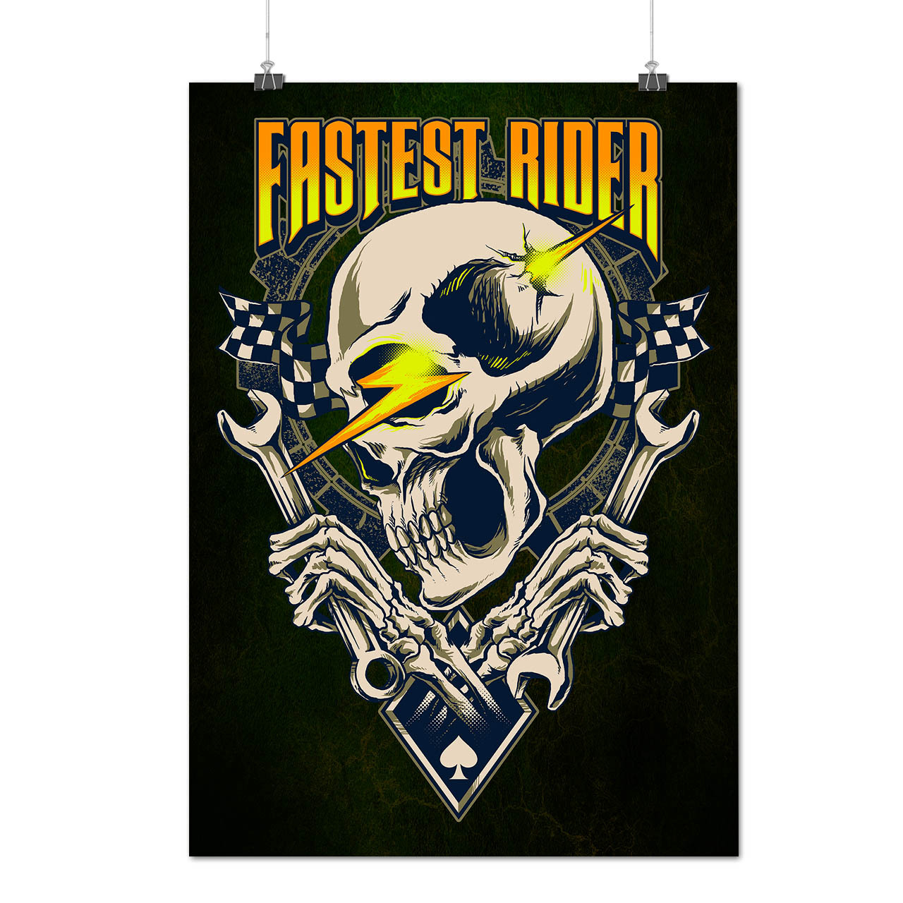 Fastest Rider Dead Skull Matte/Glossy Poster A0 A1 A2 A3 A4 | Wellcoda ...