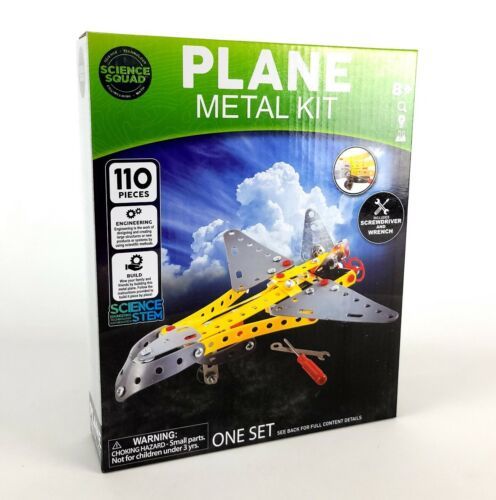 Science Squad 110 Pieces Build Plane Metal Kit Ages 8+ Building Set ...