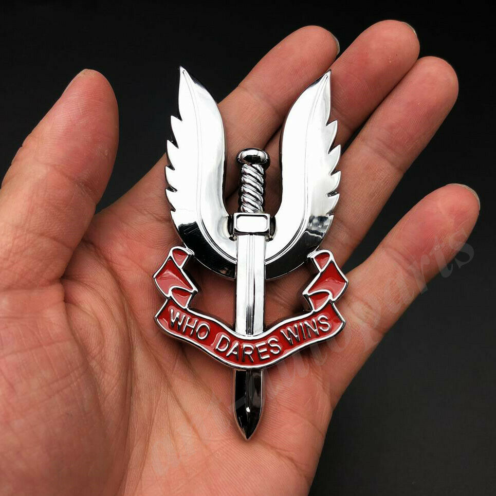 3D Chrome SAS Who Dares Wins Car Trunk Emblem Decal Sticker - Decals ...