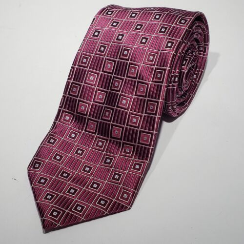 Donald J. Trump Signature Collection Men’s Raspberry Squares Silk Tie ...