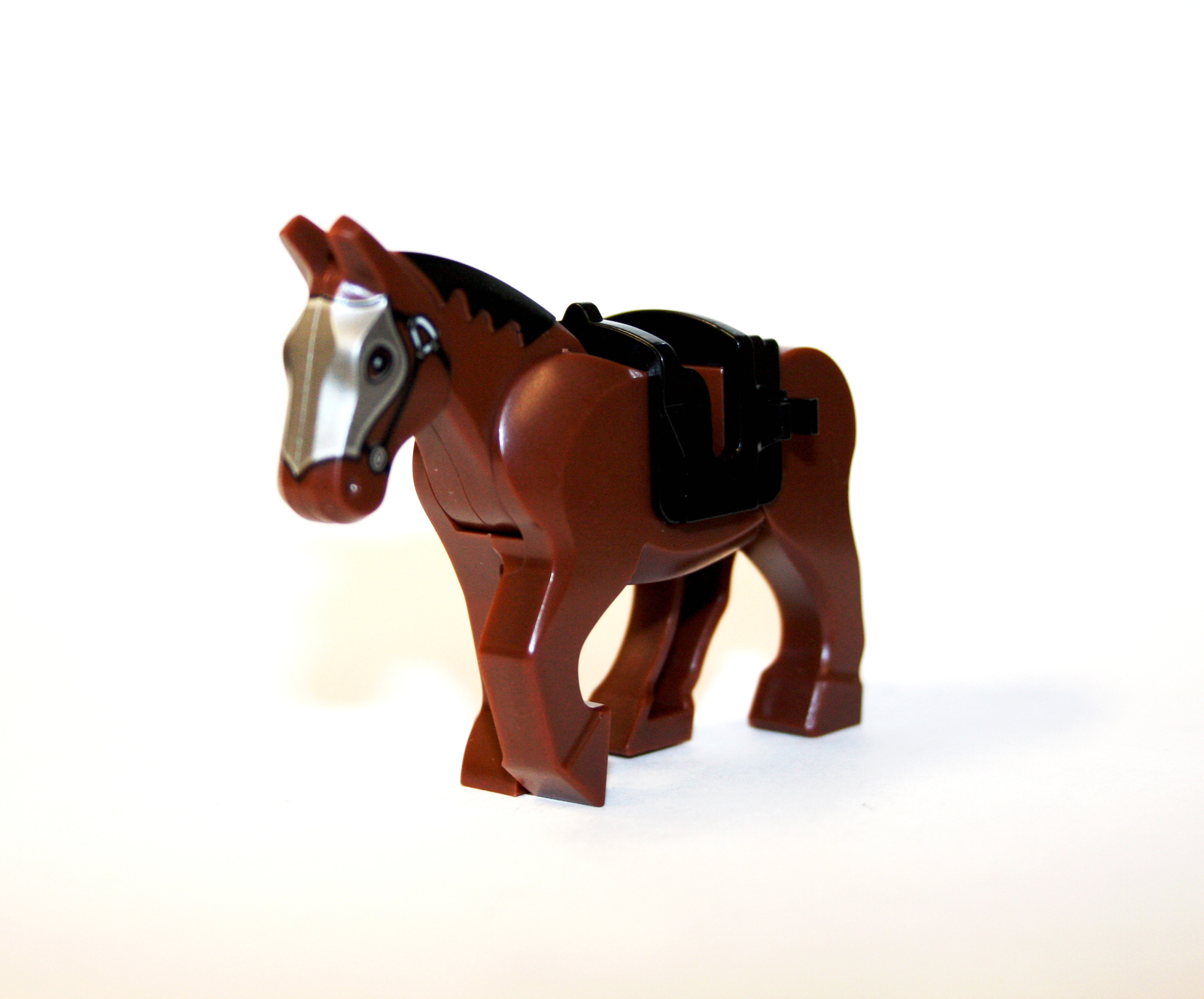 Building Lightly Armored Horse With Black Saddle Animal Minifigure ...