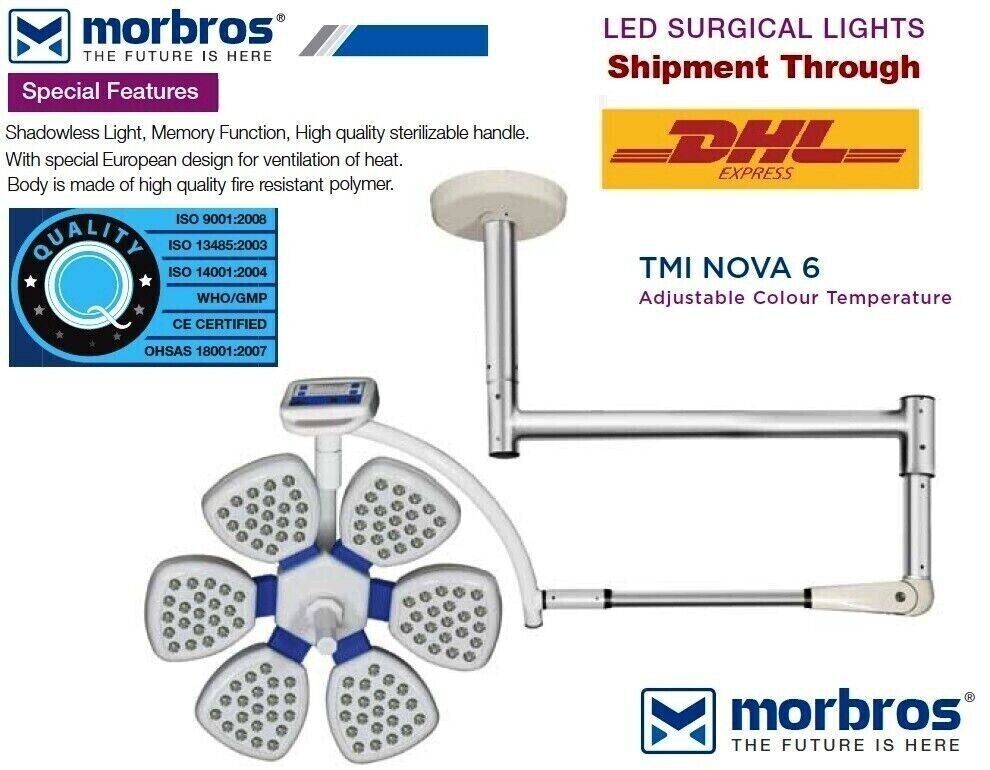New TMI Nova 6 LED Surgical Operating Light Operation Theater Surgical ...