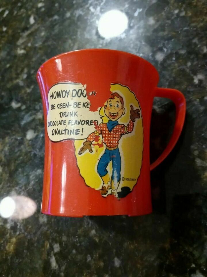 1950's HOWDY DOODY Red Plastic Cup OVALTINE Premium Cup - Premiums ...