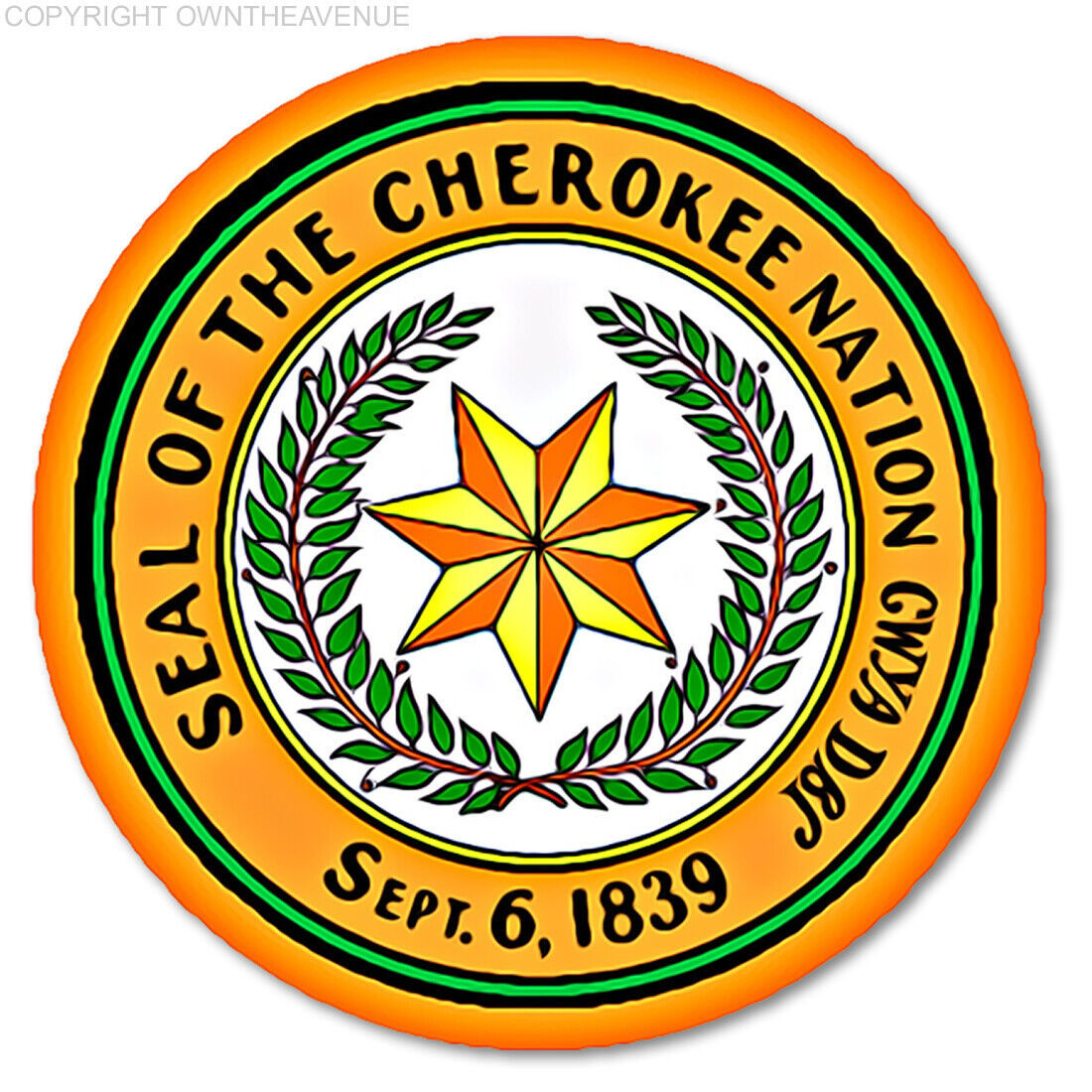 Cherokee Nation Seal Oklahoma Tribe Native Car Truck Window Bumper ...