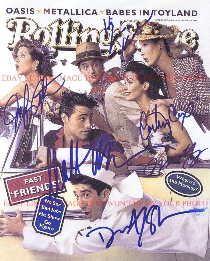 FRIENDS CAST SIGNED AUTOGRAPH 8x10 RP PHOTO ANISTON COX PERRY LEBLANC ...