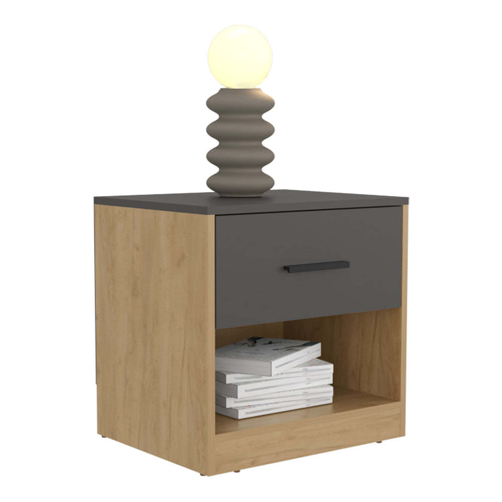 Kemp Mill Nightstand: Matt Grey & Macadamia - Nightstands