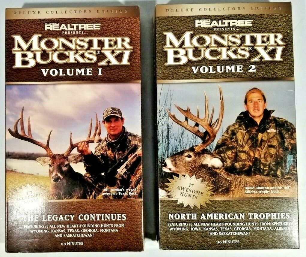 Monster Bucks XI Volume 1 and 2 Realtree Deer Hunting VHS Cassette Tape ...