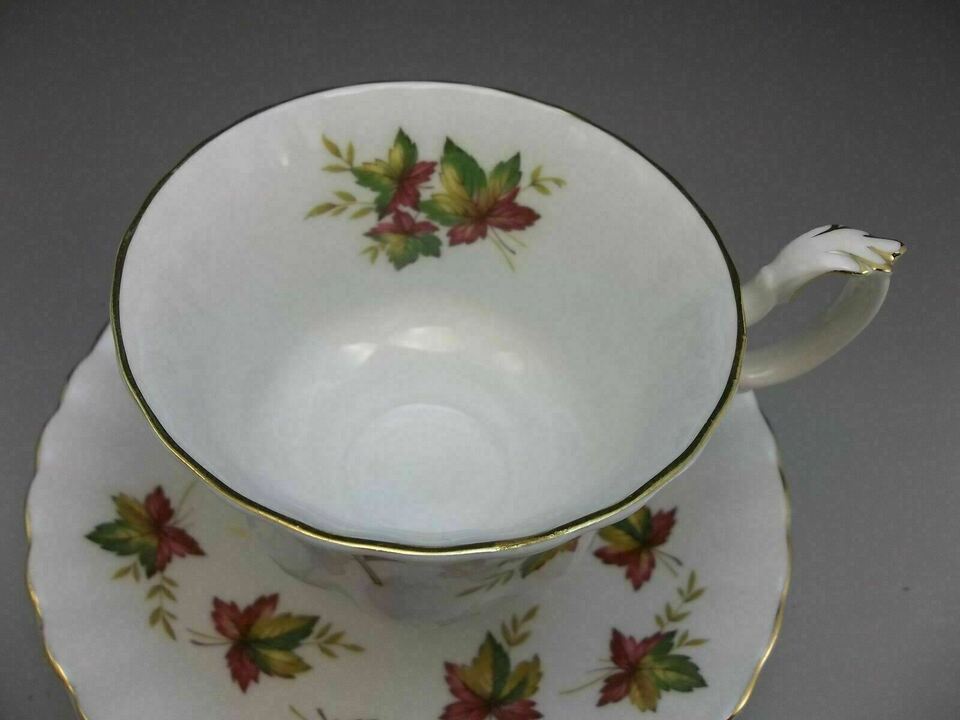 Royal Albert Canada Tea Cup Saucer Bone China Red Oak Leaf From Sea to ...