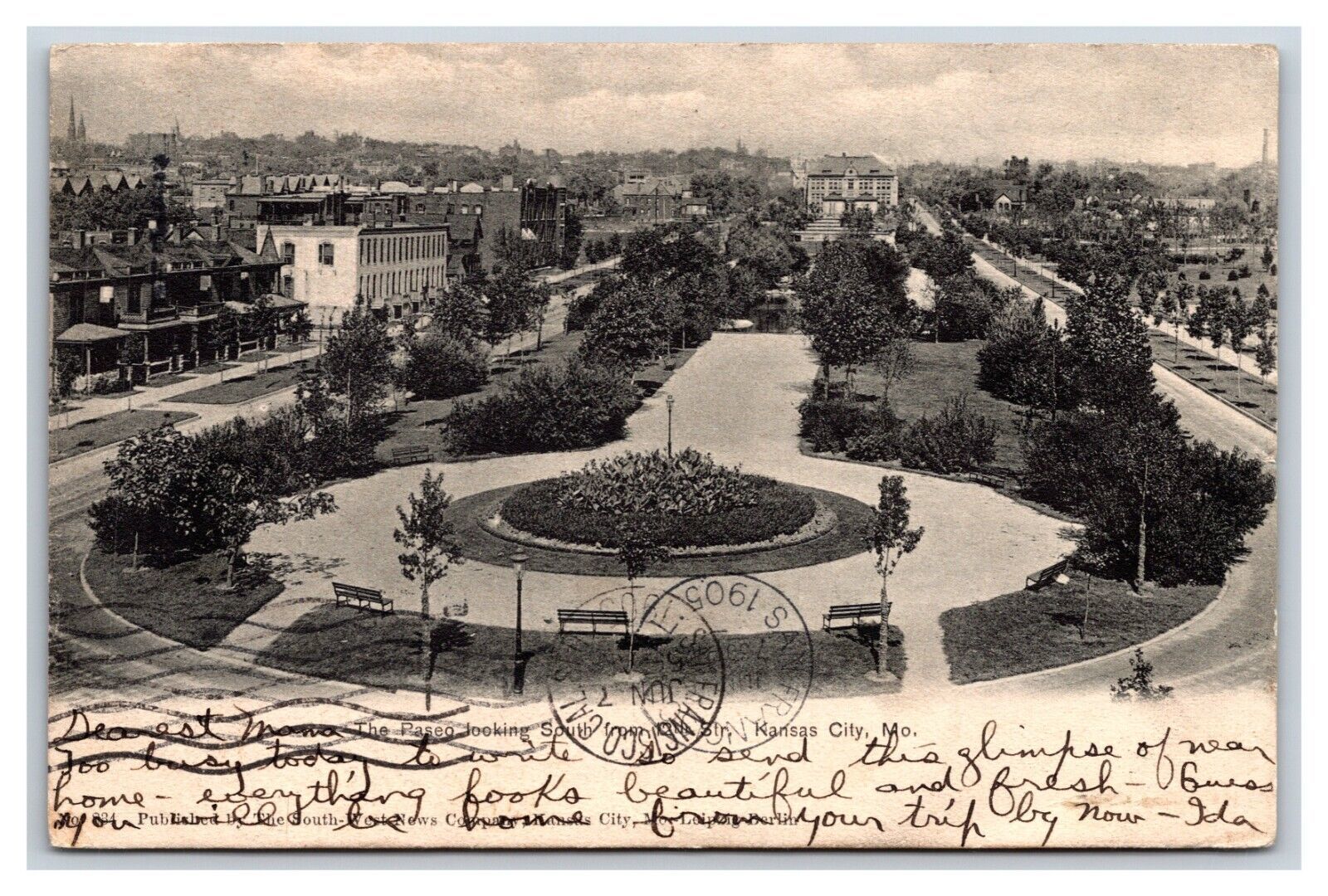 Paseo Street View Kansas City Missouri MO UDB Postcard V18 ...