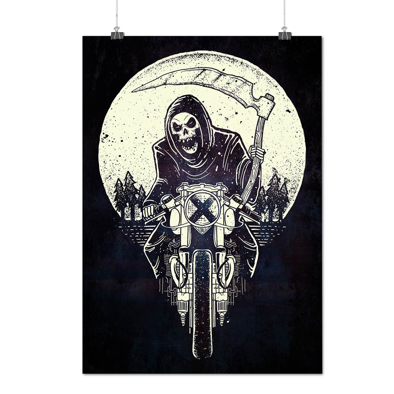 Grim Reaper Biker Horror Matte/Glossy Poster A0 A1 A2 A3 A4 | Wellcoda ...