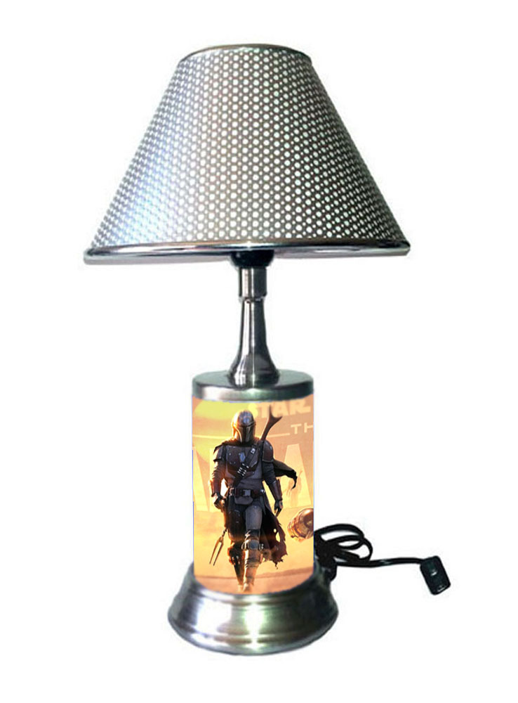 The Mandalorian desk lamp with chrome finish shade - Lamps