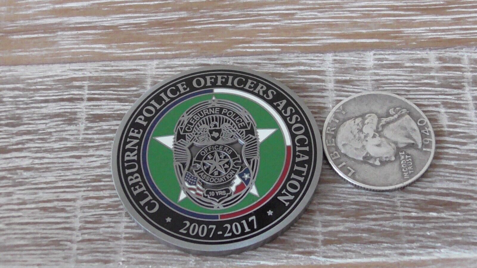Cleburne Police Officers Association Texas 10 Years Challenge Coin #65U ...