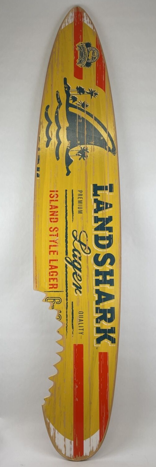 LandShark Shark Bite Surfboard Sign Advertisement Jimmy Buffets ...